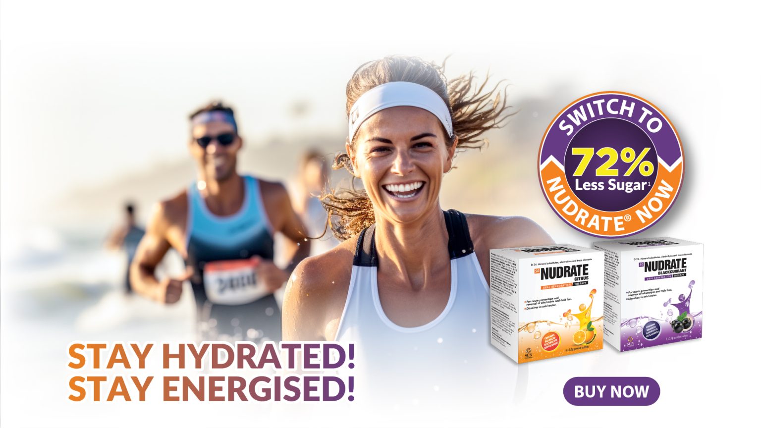 Hydration Solution Featuring 72% Less Sugar – Nudrate®